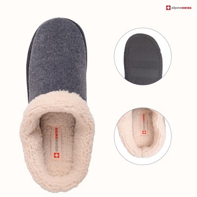 Alpine Swiss Paul Mens Memory Foam Fleece Clog Slippers House Shoes ...