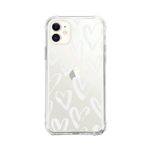 Otm Essentials Apple Iphone 11/xr Tough Edge Geometrics & Patterns Clear Case - White Hearts ...
