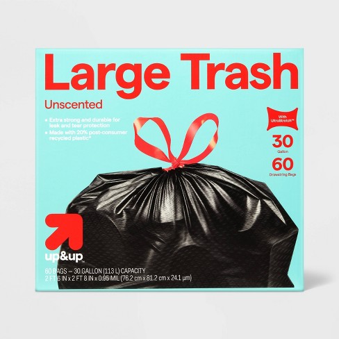 Large Drawstring Trash Bags - 30 Gallon/60ct - Up&up™ : Target