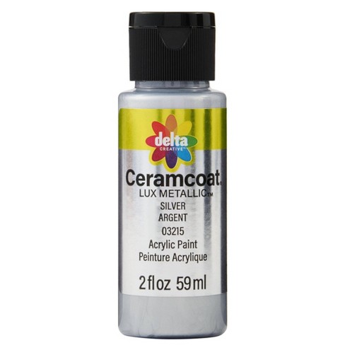 Delta 2 Fl Oz Ceramcoat Luxe Metallic Paint Silver: Acrylic Craft Paint ...