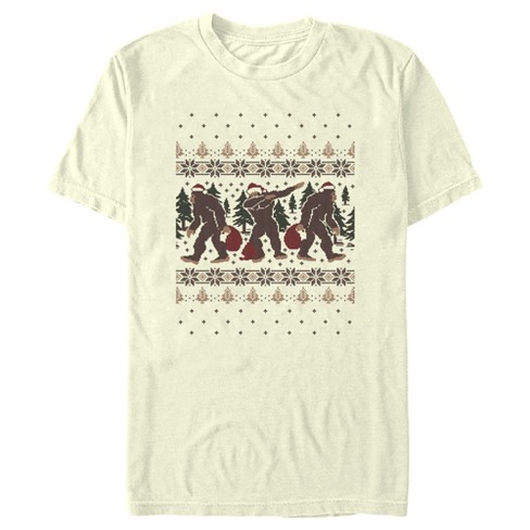 Men's Lost Gods Ugly Christmas Dabbing Bigfoot T-shirt - Beige - Large ...