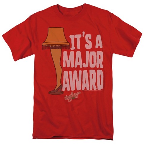 A Christmas Story Major Award Leg Lamp Adult T Shirt, Red : Target