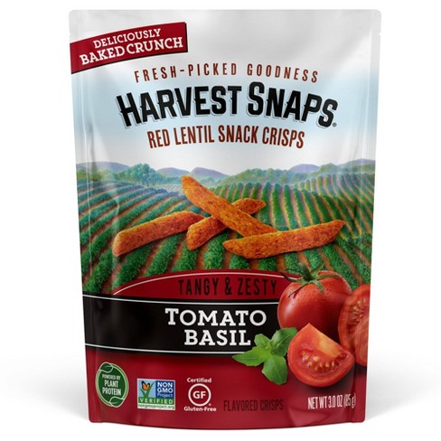 Harvest Snaps Red Lentil Snack Crisps Tomato Basil - 3oz : Target