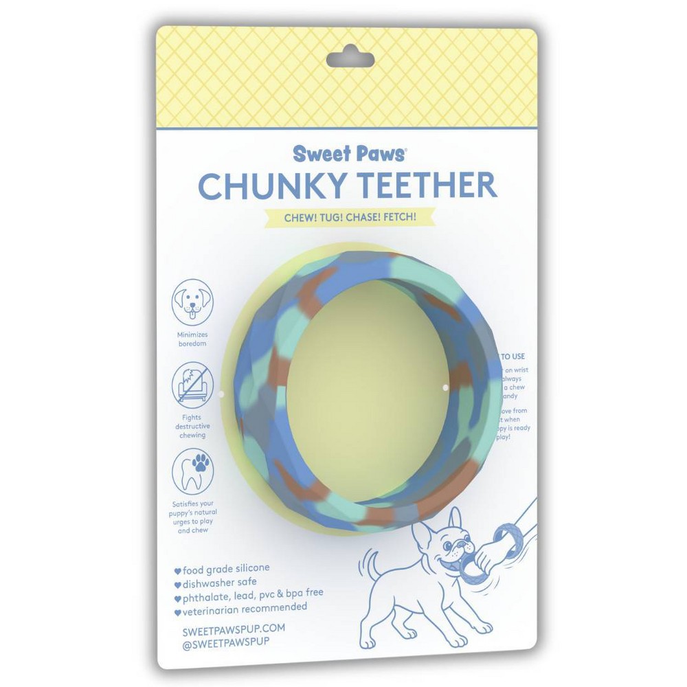 Sweet Paws Silicone Chunky Teether Toy for Dogs - Azure - buy dog Toy ...