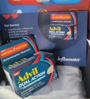Advil Dual Action Acetaminophen 250mg + Ibuprofen 125mg Coated Caplets ...