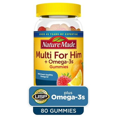 Nature Made Multi For Him Plus Omega-3 Gummies : Target