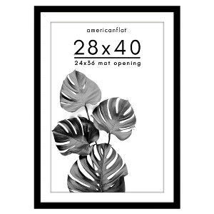 Americanflat Poster Frame 28x40 Inches With 24x36 Mat - Black Wooden ...