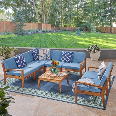 Grenada 6pc Acacia Sectional Sofa Set - Gray/dark Gray - Christopher ...