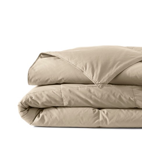 Lands' End Essential Pureloft Box Comforter - Full - Pale Flax : Target