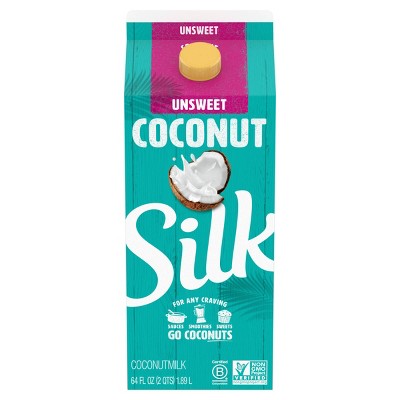 Silk Unsweet Coconut Milk - 0.5gal : Target