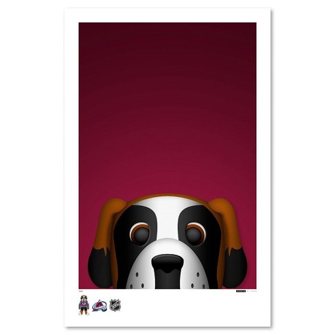 Nhl Colorado Avalanche Bernie The St. Bernard Mascot Art Poster Print ...