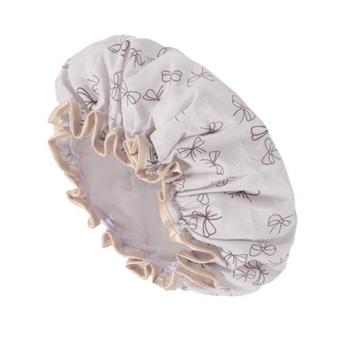 Unique Bargains Women Double Layer Bow Pattern Shower Cap 1 Pc : Target