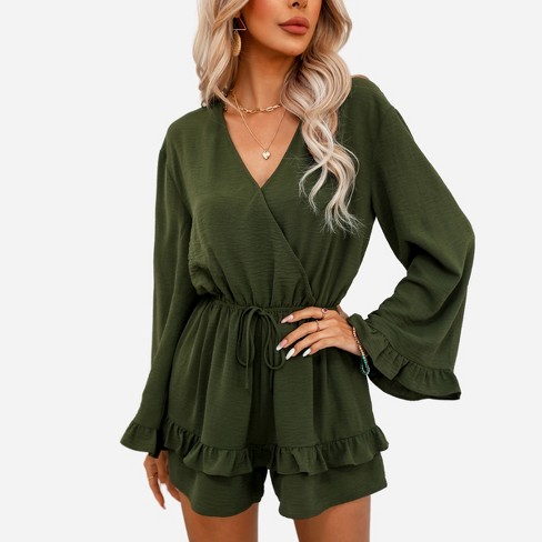 Women's Drawstring Ruffled Romper - Cupshe : Target