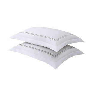 2pk Microfiber Baratta Embroidery Stitched Sham - Luxury Hotel : Target