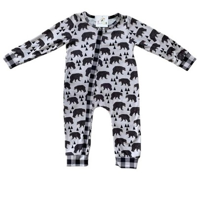Boy's Baby's Bears Zipper Romper - Wellington 3-6m : Target