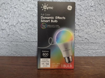 Ge Cync Dynamic Effects Smart Led Full Color A19 Light Bulb : Target