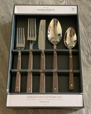 20pc Stainless Steel Burlington Silverware Set Cream - Threshold™ : Target