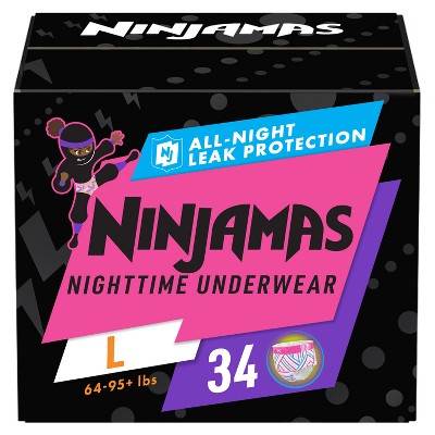 Pampers Ninjamas Nighttime Bedwetting Underwear Girl - Size L/xl - 34ct ...