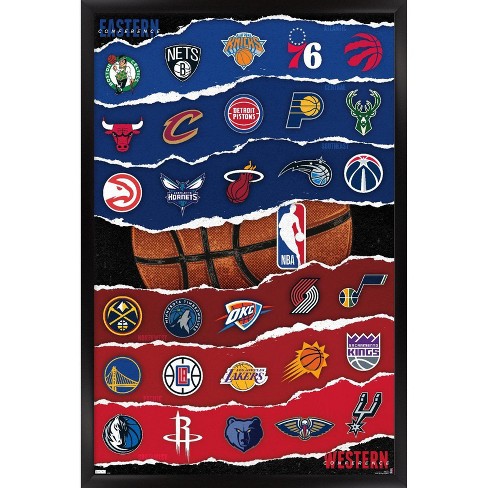 Trends International Nba League - Logos 21 Framed Wall Poster Prints ...