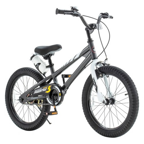 Royalbaby Freestyle Outdoor Children s Bicycle Dual Handbrakes Sporty Kid Bike With Kickstand And Adjustable Seat 18 Inch Black Target