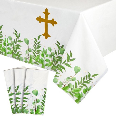 Sparkle And Bash Sparkle And Bash 3 Pack Religious Baptism Tablecloth ...