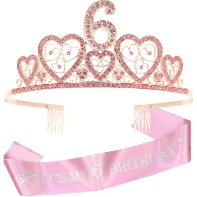 Verymerrymakering 6th Birthday Sash And Tiara For Girls - Pink : Target