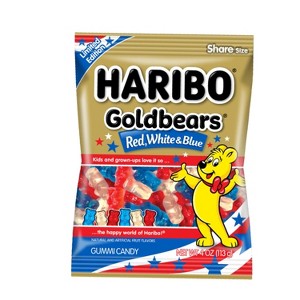 HARIBO Goldbears Red, White & Blue Gummy Candy 4 oz Bags | Cherry ...