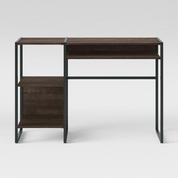 Conway Wood Writing Desk With Storage Gray - Threshold™ : Target