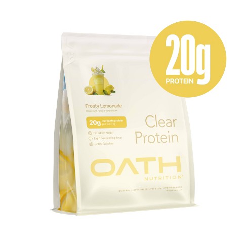 Oath Nutrition Clear Whey Protein Powder - Frosty Lemonade - 18 ...