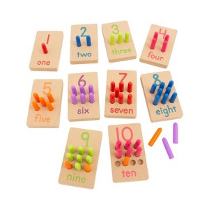 Fun Express 3" x 5" Number Peg Wood Puzzles with Colored Pegs ...