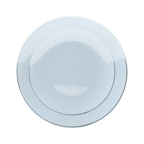 Trendables 8" Classic Sage Blue Disposable Dinner Plastic Plates For ...