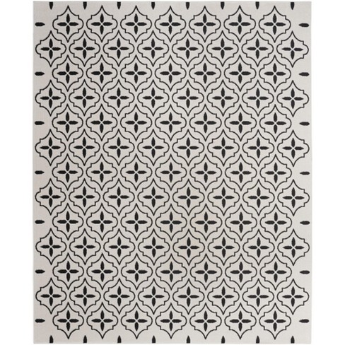 Nourison Essentials Moroccan Modern Indoor Outdoor Rug Ivory Black 8' X ...
