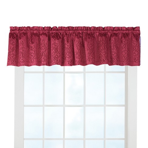 Collections Etc Scroll Insulated Window Valance 50" Wide Burgundy : Target