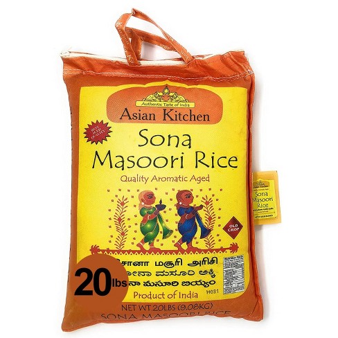 Asian Kitchen White Sona Masoori Rice - 20lbs (9.08kg) - Rani Brand ...