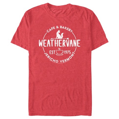Men's Wednesday Weathervane Cafe Logo T-shirt - Red Heather - Large ...