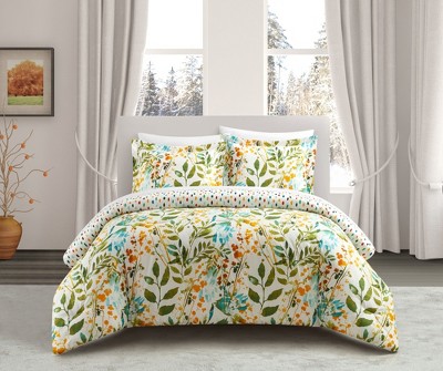 Chic Home Robin 7 Piece Duvet Cover Set Reversible Hand Painted Floral ...