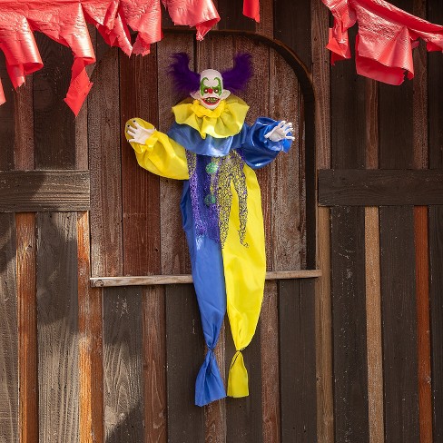 Morris Costumes 4 Ft Animated & Light-up Shaking Clown Hanging ...