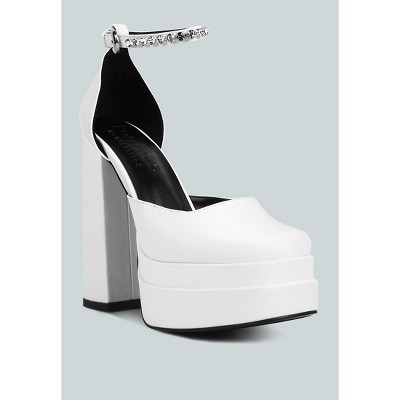 Cruella White Block Heel Platform Sandals : Target