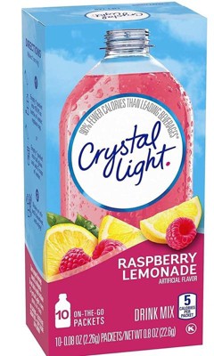 Crystal Light Raspberry Lemonade Drink Mix - 10pk/0.08oz : Target