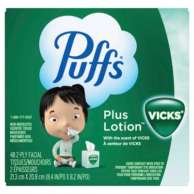 Puffs Plus Lotion With Scent Of Vicks Facial Tissue - 48ct : Target