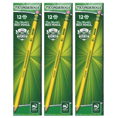 12ct #2 Hb Pencils 2mm Pre-sharpened Premium American Wood Yellow - U.s ...