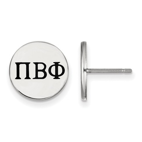 Black Bow Jewelry Sterling Silver Pi Beta Phi Greek Life Stud Earring : Target