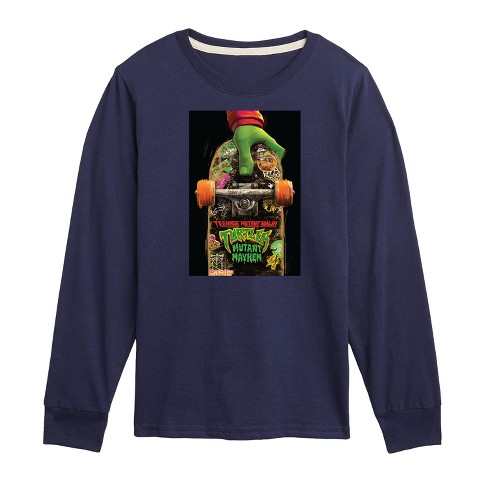 Boys' Teenage Mutant Ninja Turtles Mutant Mayhem Long Sleeve Graphic T-shirt - Navy - Small : Target
