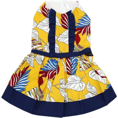 Parisian Pet 'tribal Leaves' Dress For Dogs & Cats, Multicolor, Yellow ...