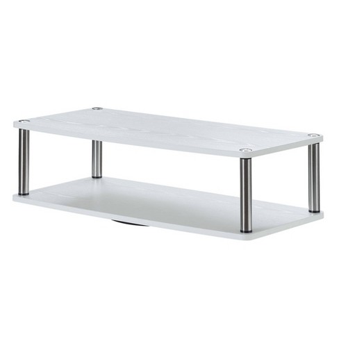 Designs2go Xl Double Tier Swivel Tv Stand For Tvs Up To 32" White ...