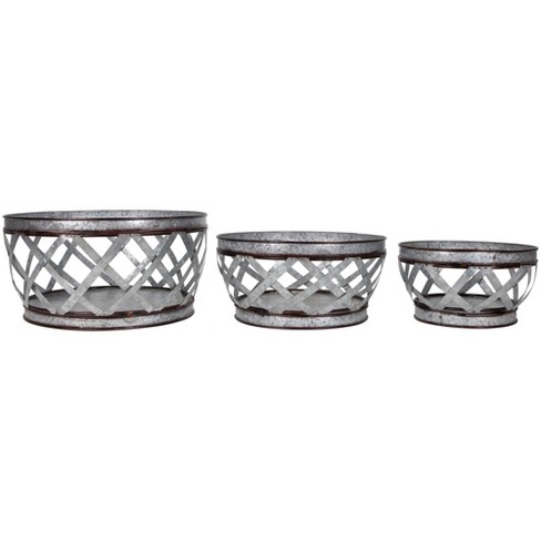 Northlight Set Of 3 Metal Woven Nesting Baskets 12.5" : Target