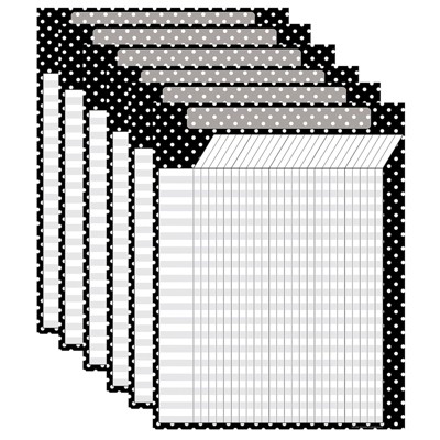 Teacher Created Resources® Black Polka Dots Incentive Chart, Pack Of 6 ...