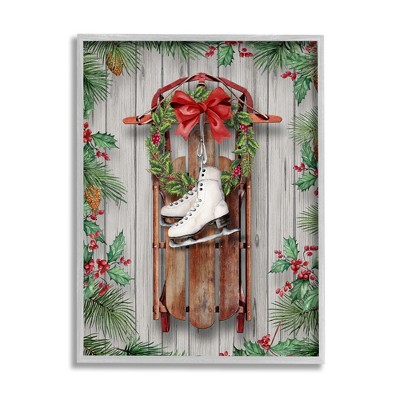 Stupell Industries Winter Ice Skates & Sled, 24'' X 30'' : Target