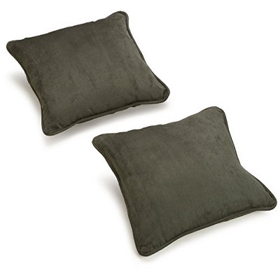 2-pack Cotton Slub Solid Throw Pillows And Pillow Inserts Set - Olive ...