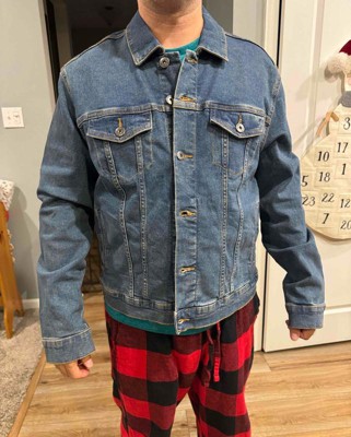 Men's Midwash Denim Trucker Jacket - Goodfellow & Co™ Blue S : Target